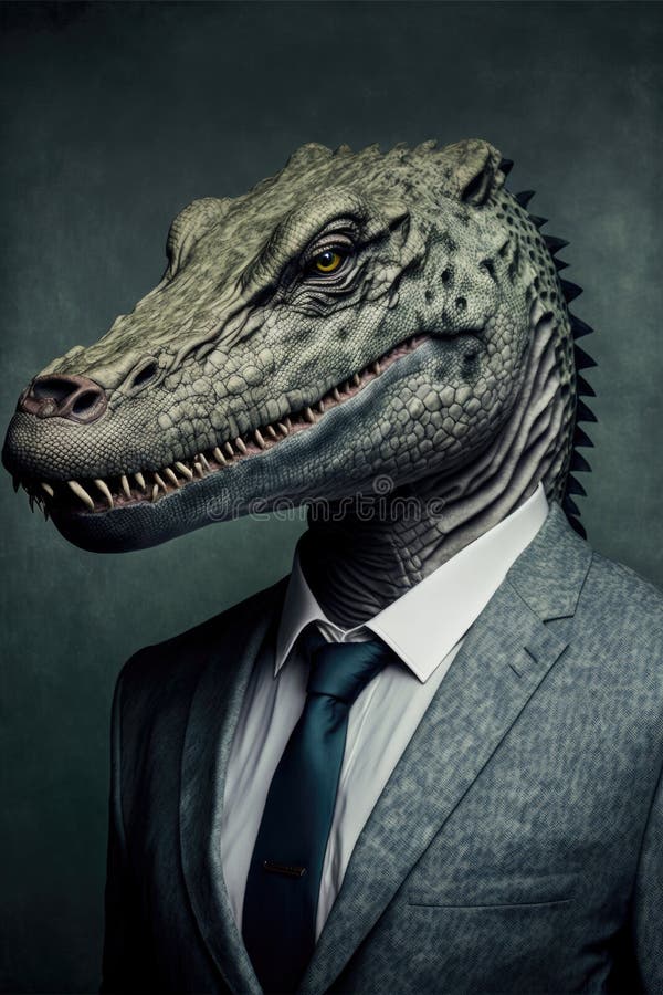 Ai Generated Image Portrait of a Crocodile in a Suit Stock Illustration ...