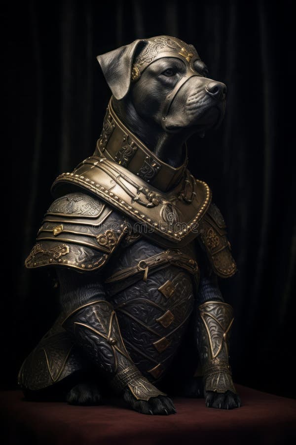 Portrait of the Dog Knight Wearing Armor Stock Illustration ...