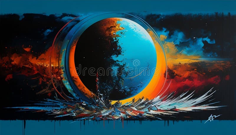 Earth S Oracle in the Vastness of Space, Made with Generative AI Stock ...