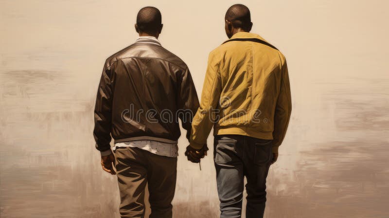 Diverse Unity: AI-Generated Image of Two Men of Color Holding Hands ...