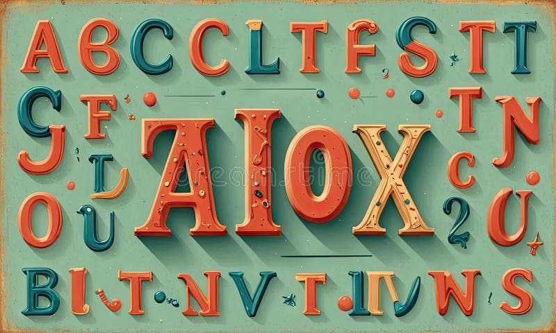 A Collection of Different Colored Letters and Numbers. Stock ...