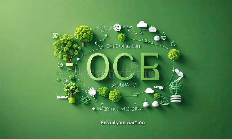 A Green Background with a Tree and a Cloud on it. Stock Illustration ...