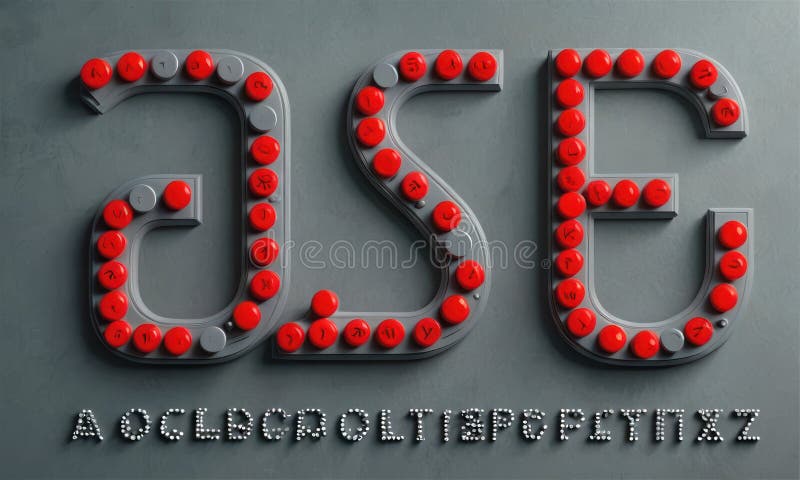 A Gray and Red Alphabet with the Letters a, S, E, and F. Stock ...