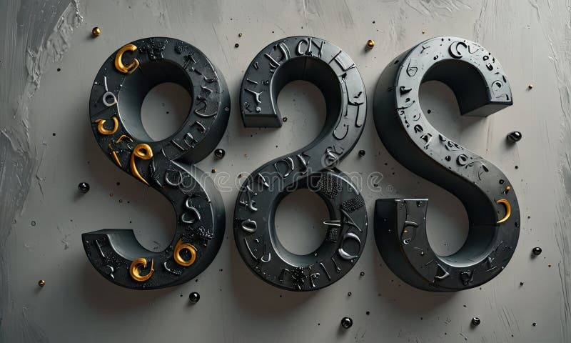 A Black and Gold Letter S2S is Displayed on a Grey Background. Stock ...