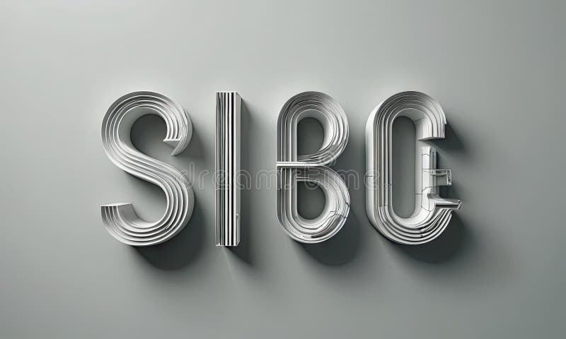 A White Text with S, I, B, and C. Stock Illustration - Illustration of ...