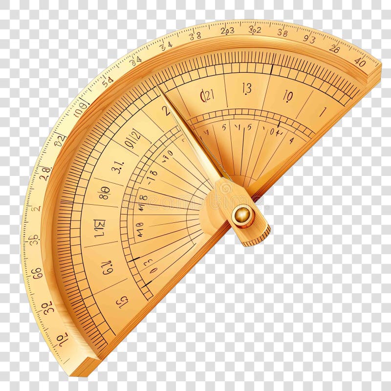 Protractor Transparent Background Realistic Element Stock Illustration ...