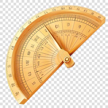 Protractor Transparent Background Realistic Element Stock Illustration ...