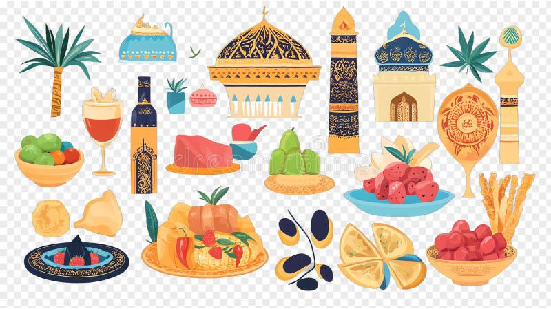 Ramadan Eid Elements Set Illustration Stock Image - Illustration of ...