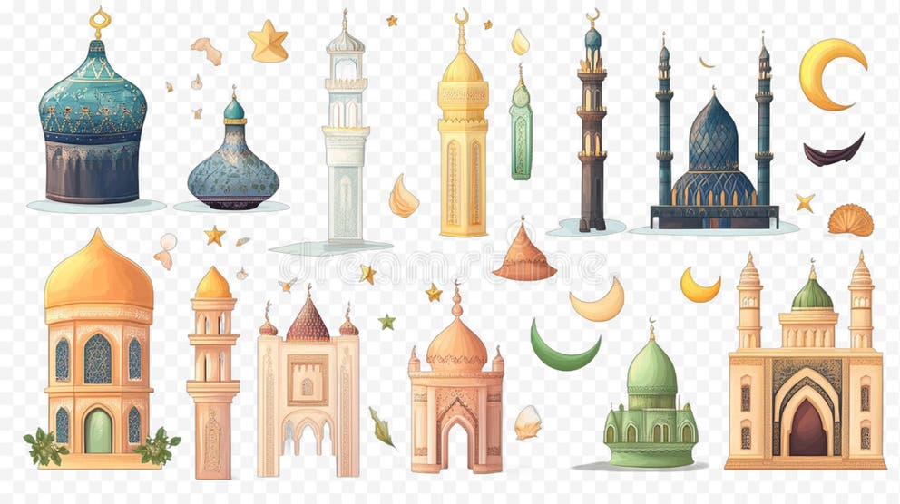 Ramadan Eid Elements Set stock photo. Illustration of banner - 341531622