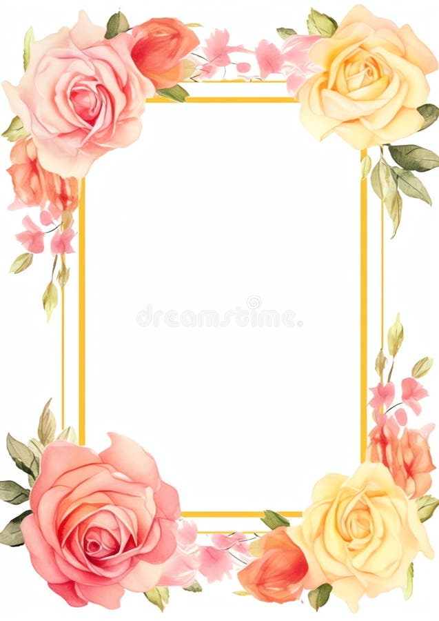 Rectangular Frame Minimalist Shades of Light Pink and Yellow Color ...