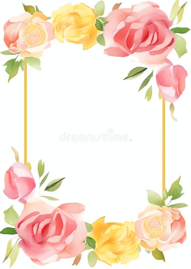 Rectangular Frame Minimalist Shades of Light Pink and Yellow Color ...