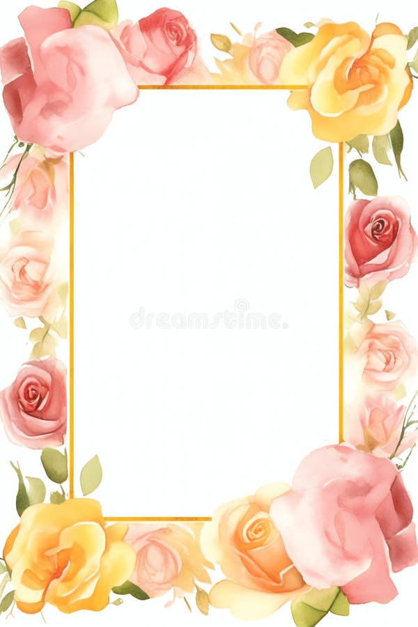 Rectangular Frame Minimalist Shades of Light Pink and Yellow Color ...
