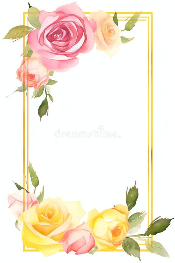 Rectangular Frame Minimalist Shades of Light Pink and Yellow Color ...