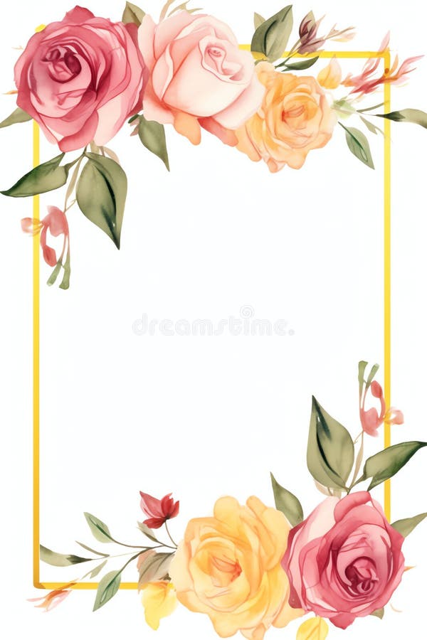 Rectangular Frame Minimalist Shades of Light Pink and Yellow Color ...