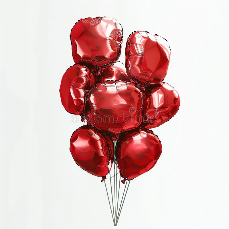 Red Rectangular Shaped Foil Balloon Stock Illustration - Illustration ...