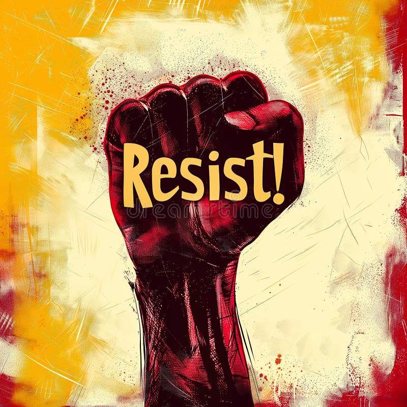 AI-Generated Image: "Resist!" Raised Fist Poster Stock Illustration ...