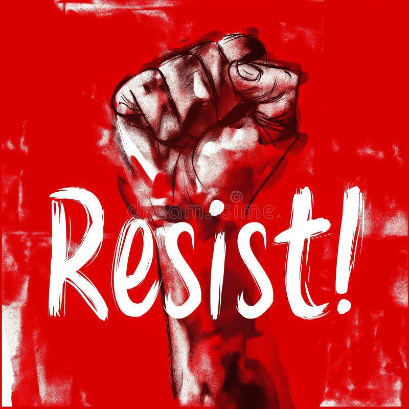 AI-Generated Image: "Resist!" Raised Fist Poster Stock Illustration ...