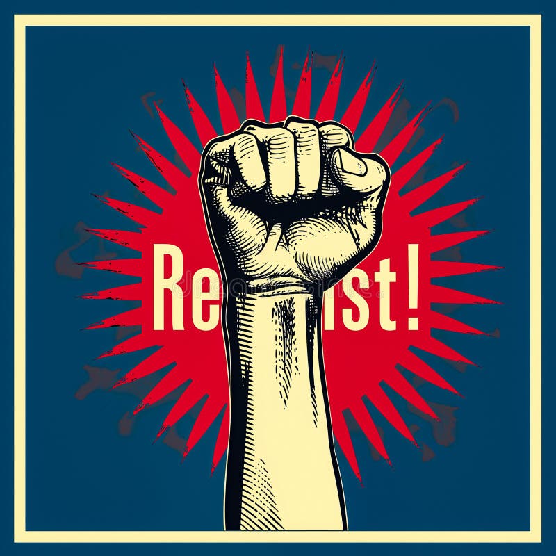 AI-Generated Image: "Resist!" Raised Fist Poster Stock Illustration ...