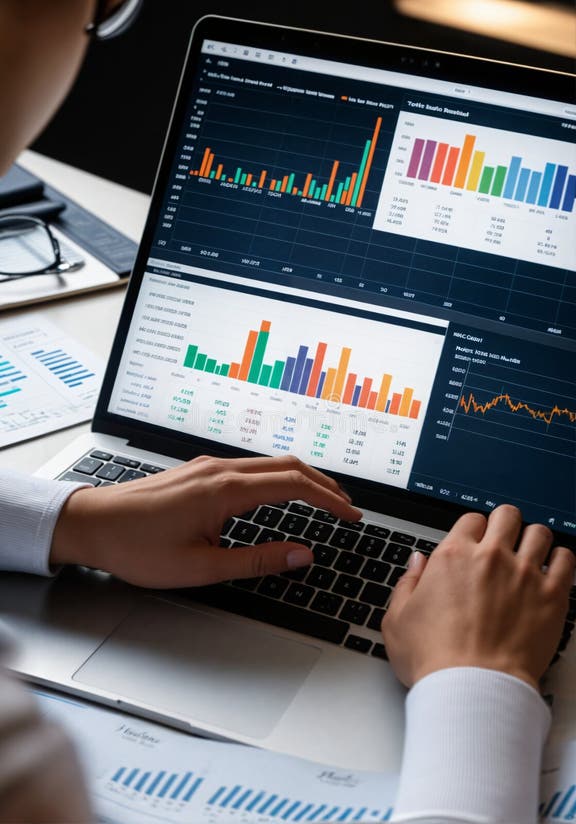 Digital Financial Analytics Stock Illustration - Illustration of ...