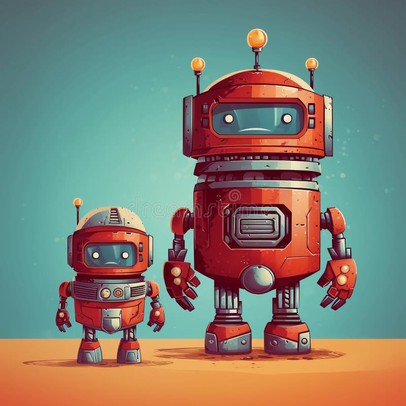 AI Generated Image of Robots in Digital Environment Stock Illustration ...