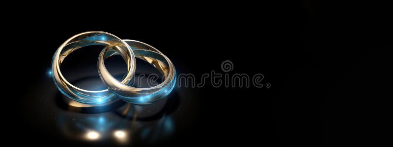 Sacrament: Matrimony. Wedding Rings on a Black Background with ...