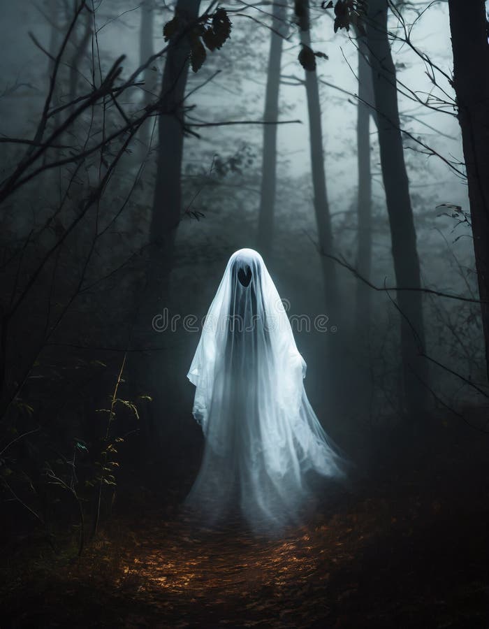 A ghost in the woods stock illustration. Illustration of creepy - 295095067