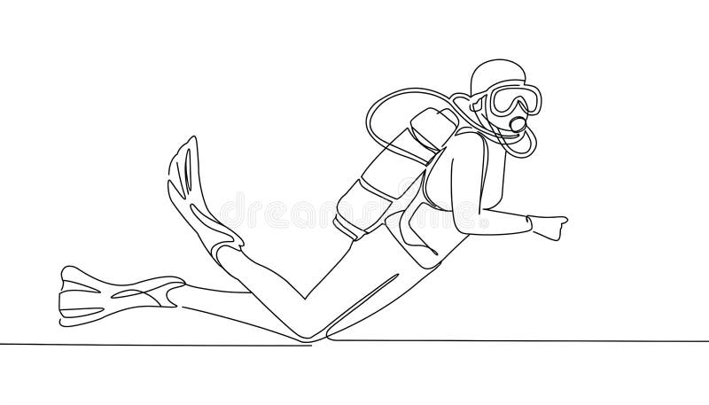 Diver Line Drawing Stock Illustrations – 1,130 Diver Line Drawing Stock ...