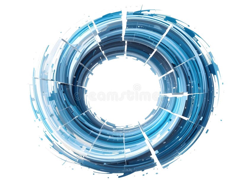 Segmented Spiral Stroke in Periwinkle and Pearl, Broken Shattered Helix ...