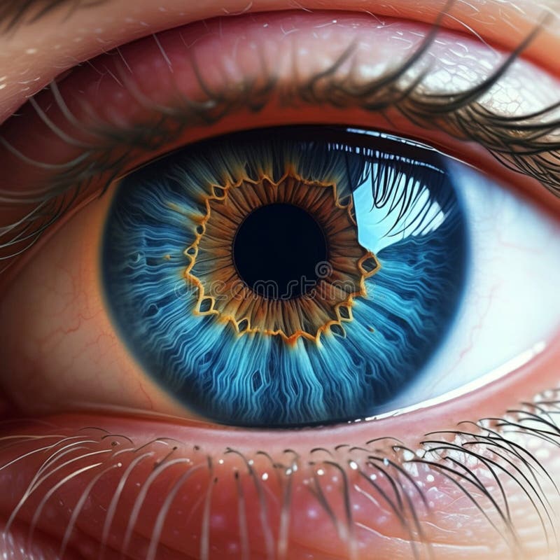 AI-Generated Image of a Brown Eye with Clock-Like Iris Pattern Stock ...