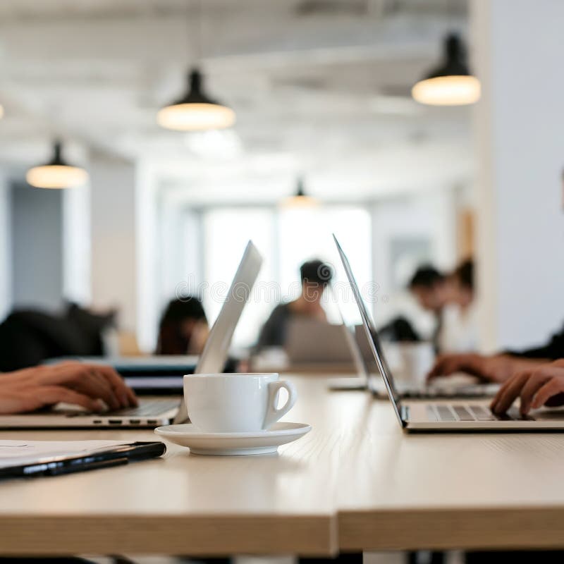 Modern Office Environment Featuring Collaborative Workspace Blurred ...