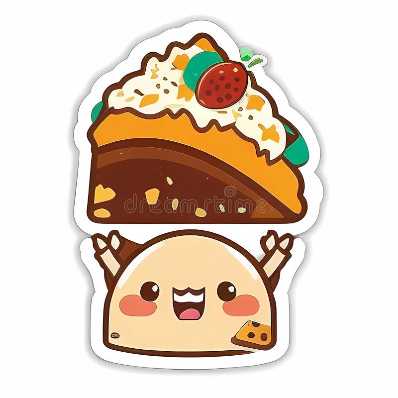 Kawaii Focus Sticker, Made with Generative AI Stock Illustration - Illustration of surface ...