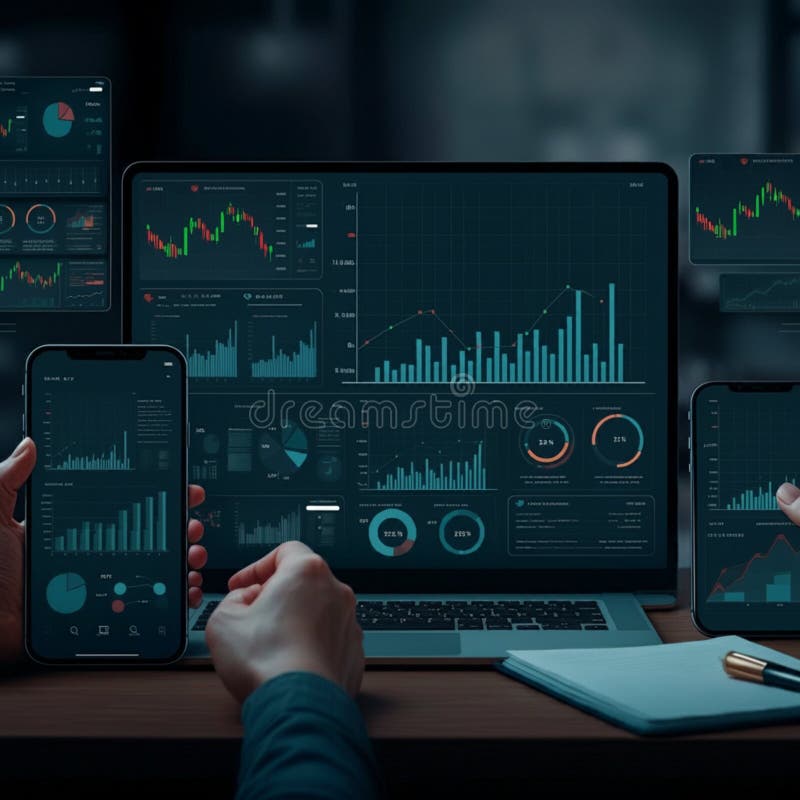 AI-Generated Image: Dynamic Business Chart with Clear Data Trends Stock ...