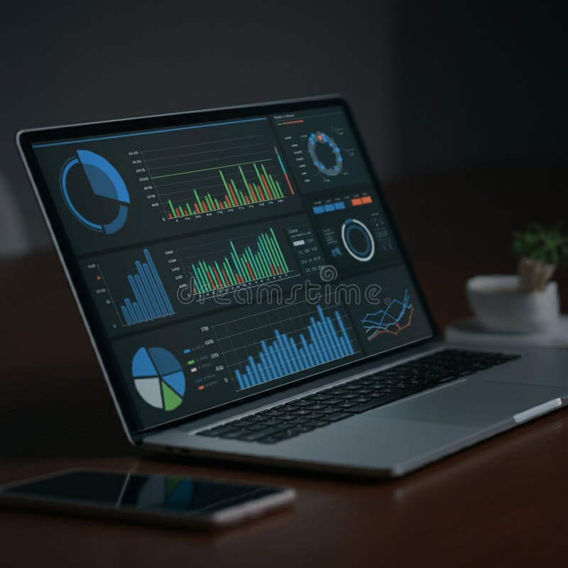 AI-Generated Image: Dynamic Business Chart with Clear Data Trends Stock ...