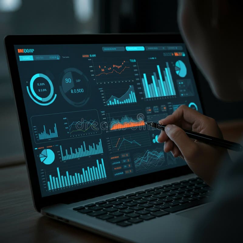 AI-Generated Image: Dynamic Business Chart with Clear Data Trends Stock ...