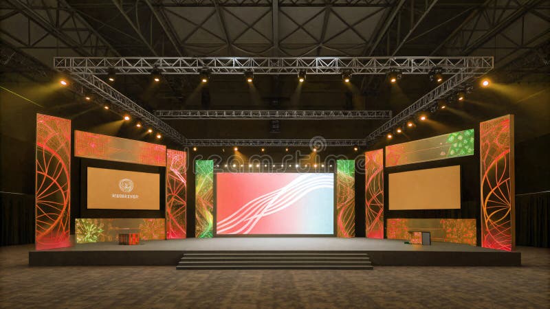 Futuristic Spectacle: the Digital Stage Experience Stock Illustration ...