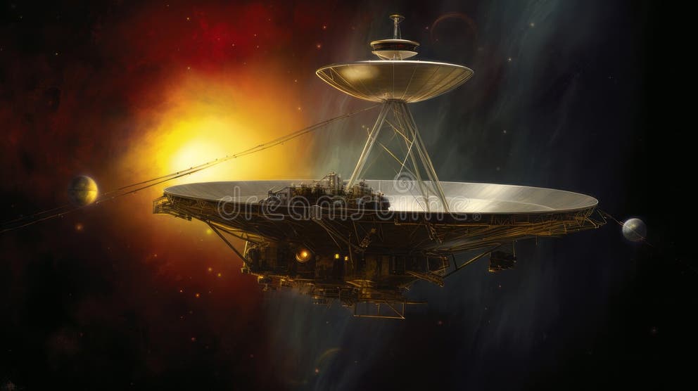 Voyager 1 Space Probe: Journey through the Cosmos Stock Illustration ...
