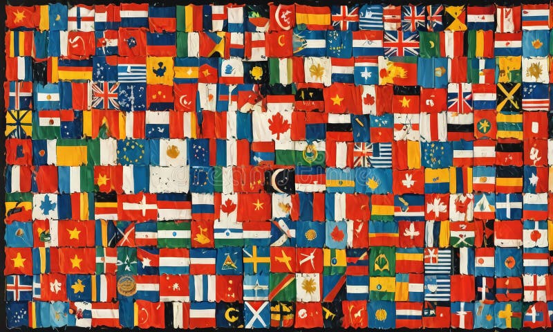 Large group flags stock illustration. Illustration of wallpaper - 330489914