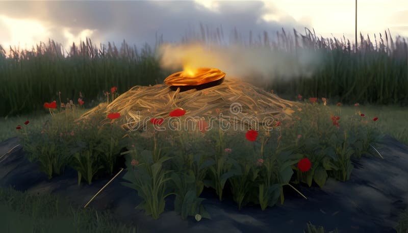 Soft Tendrils of Dying Fire, Made with Generative AI Stock Illustration ...