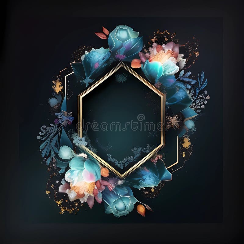 Celestial Floral Glow, Made with Generative AI Stock Illustration ...