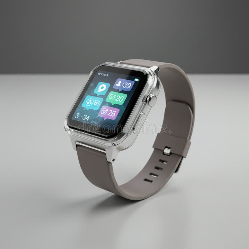 AI-Generated Image: Modern Smartwatch with Futuristic Display Stock ...