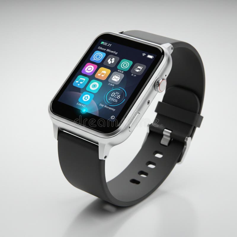 AI-Generated Image: Modern Smartwatch with Futuristic Display Stock ...