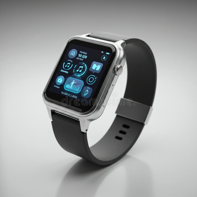 AI-Generated Image: Modern Smartwatch with Futuristic Display Stock ...