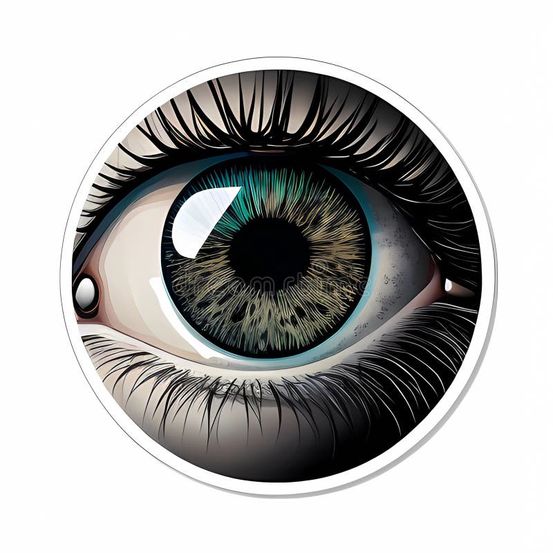 "Focused Eye Sticker", Made with Generative AI Stock Image - Image of ...