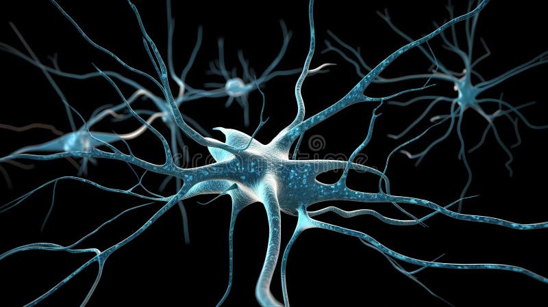 Close-up of Neuron, Made with Generative AI Stock Illustration ...