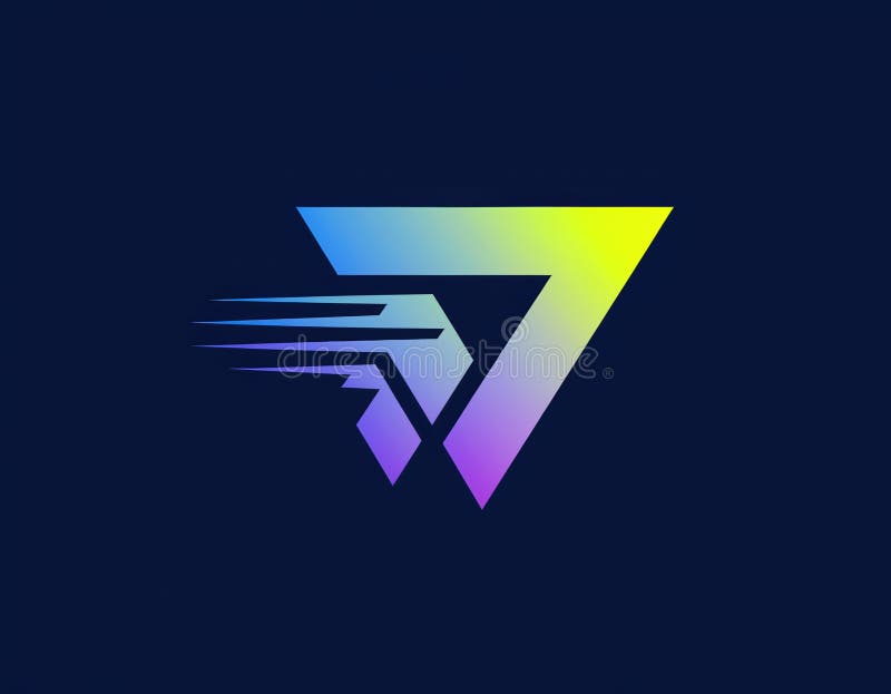 Dynamic V Shaped Logo Design with Speed Lines Stock Image - Image of ...