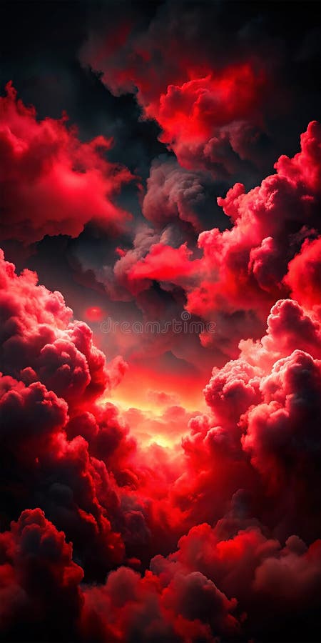 Dramatic Black Background with Red Clouds Stock Illustration ...