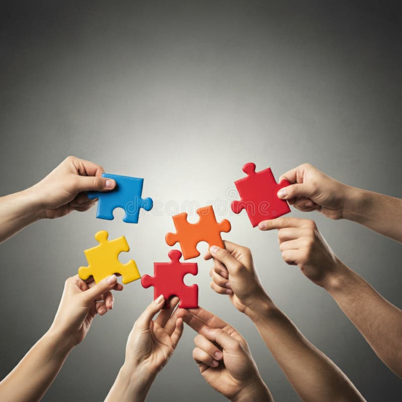 People Holding Puzzle Pieces Together Stock Illustrations – 834 People ...