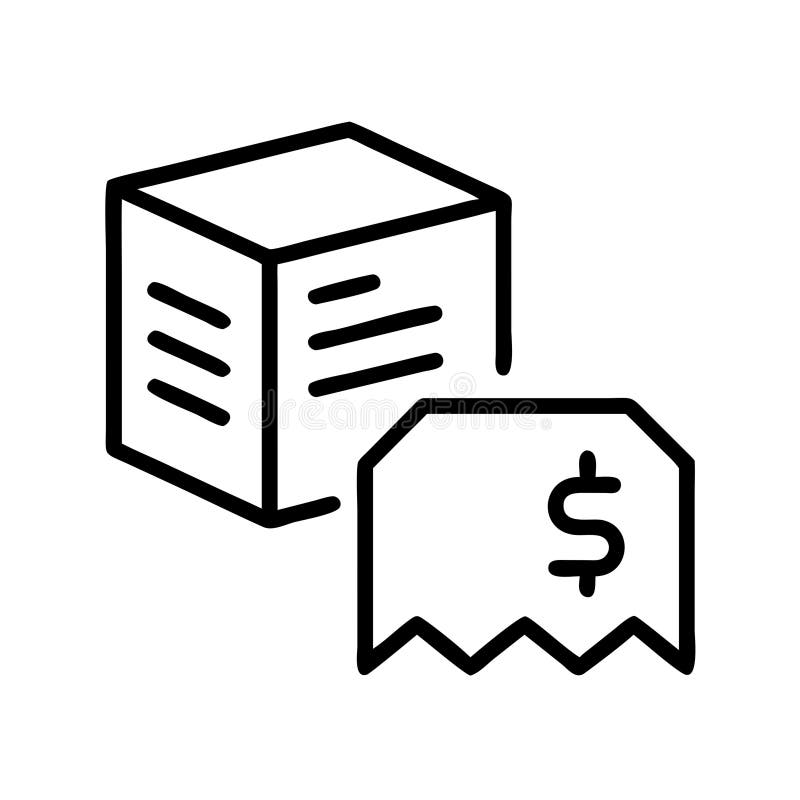 Shipping Box with Invoice for E-commerce and Supply Chain Design Stock ...