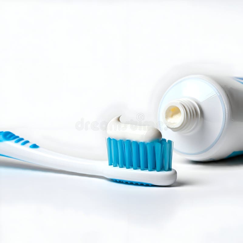 AI-Generated Image: White Toothpaste Tube and Blue Toothbrush with ...