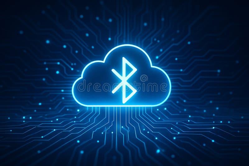 AI Generated Image Showing a Glowing Cloud with Bluetooth Symbol and ...